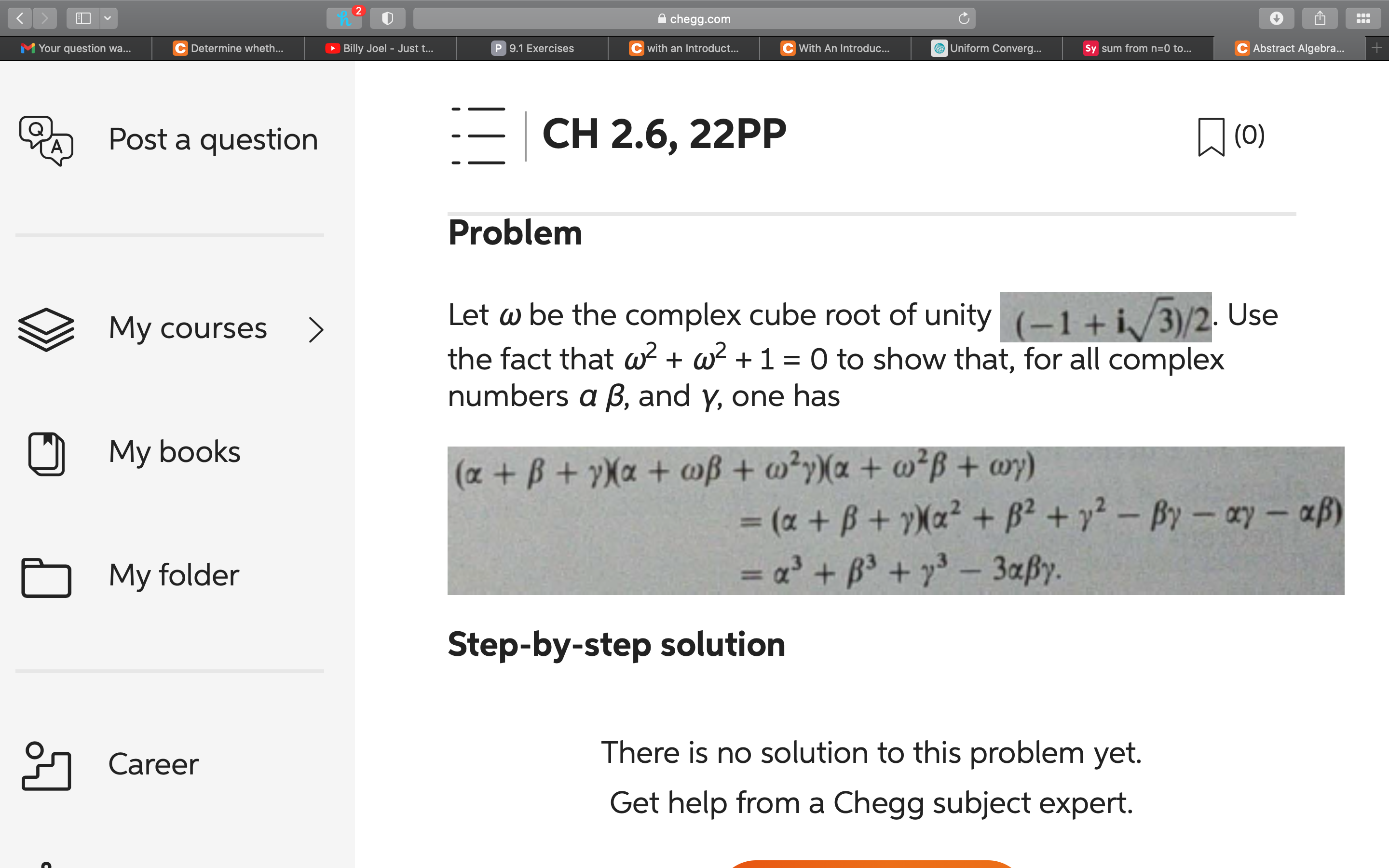 Solved Post a question My courses > My books My folder | Chegg.com