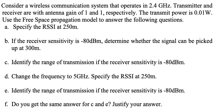 Solved Consider a wireless communication system that | Chegg.com