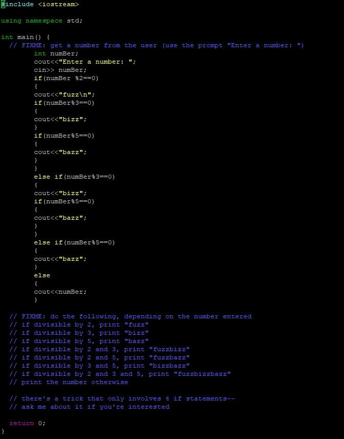 Solved #include using namespace std; int main() { // FIXME: | Chegg.com