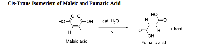 Solved Cis-Trans Isomerism of Maleic and Fumaric Acid НО H | Chegg.com