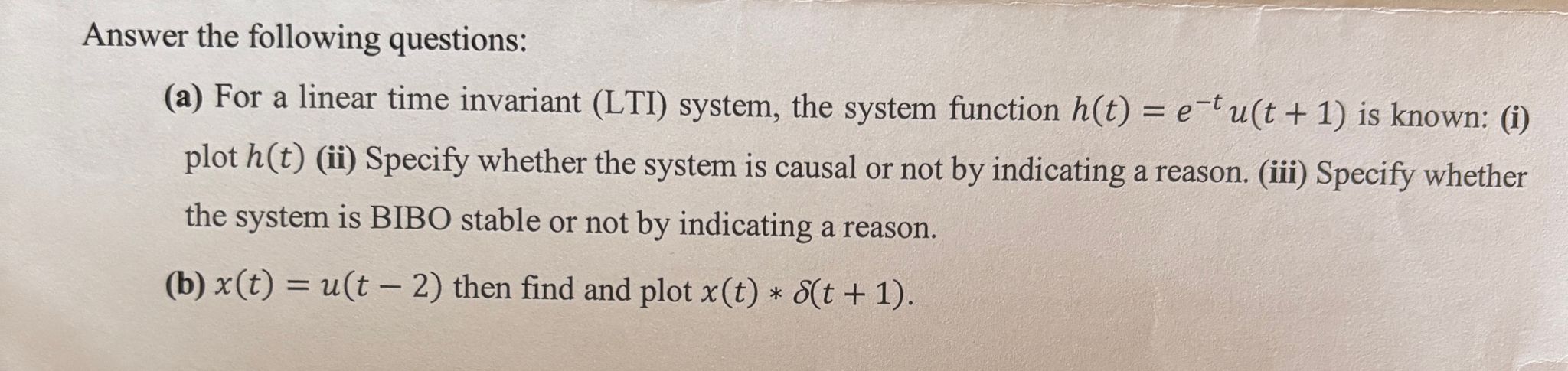 Solved Answer the following questions:(a) ﻿For a linear time | Chegg.com