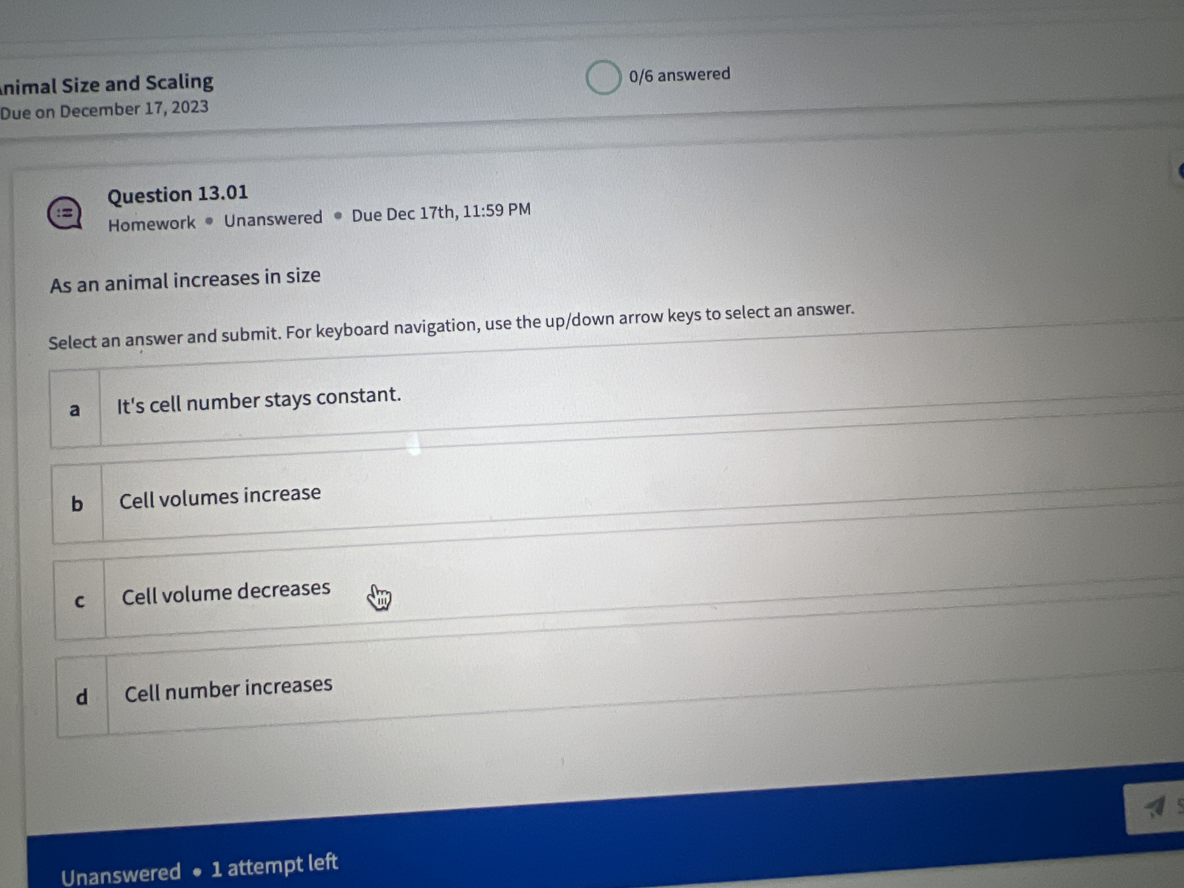 Solved Question 13.01Homework - ﻿Unanswered - ﻿Due Dec | Chegg.com