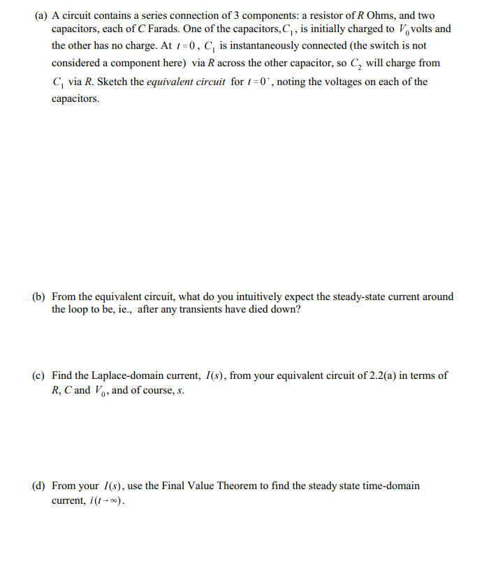 Solved (a) A circuit contains a series connection of 3 | Chegg.com