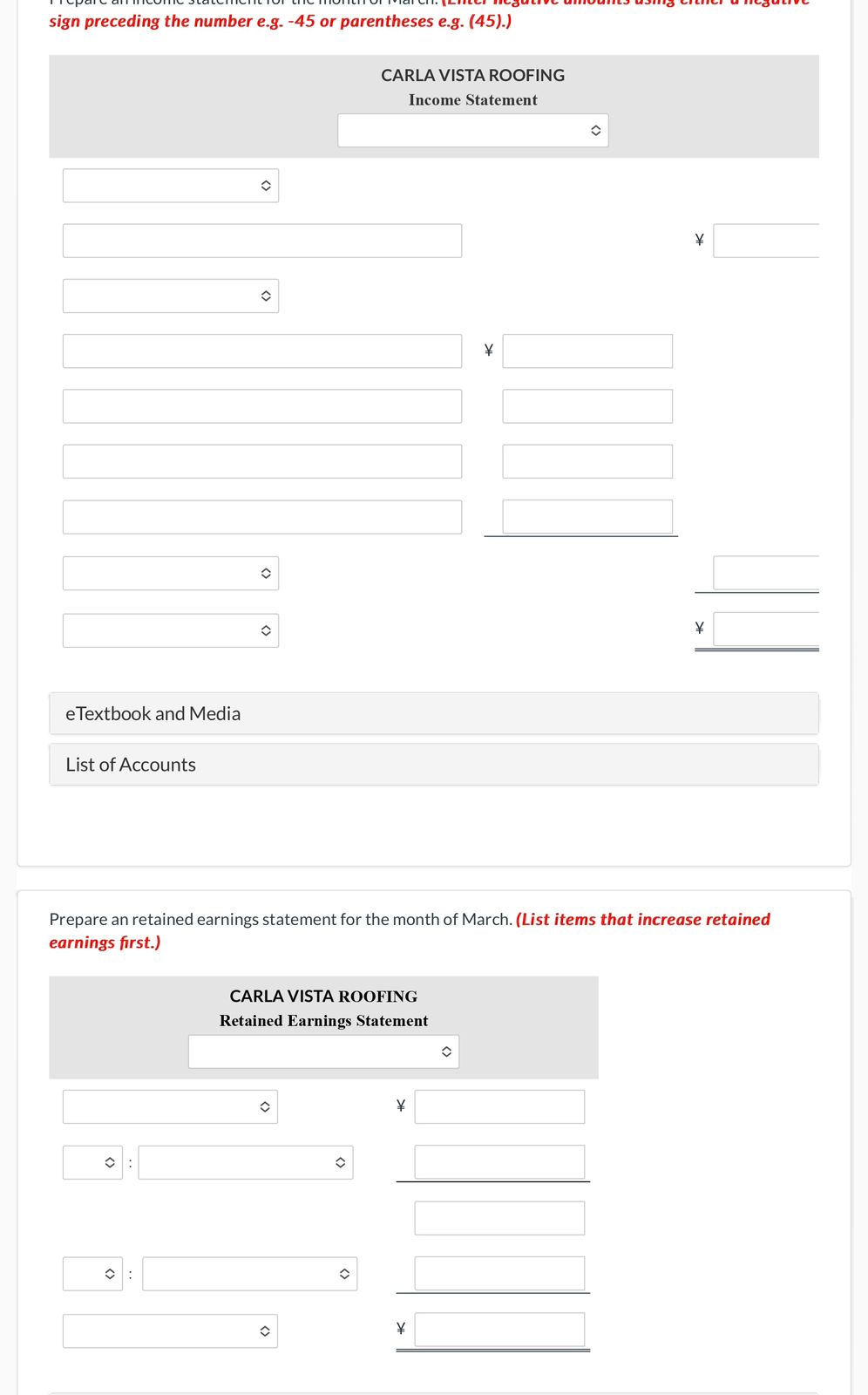 Solved Income Statement Dr. Cr. ¥ Statement of Financial | Chegg.com