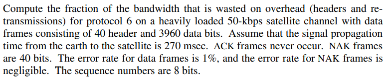 Solved Compute the fraction of the bandwidth that is wasted | Chegg.com