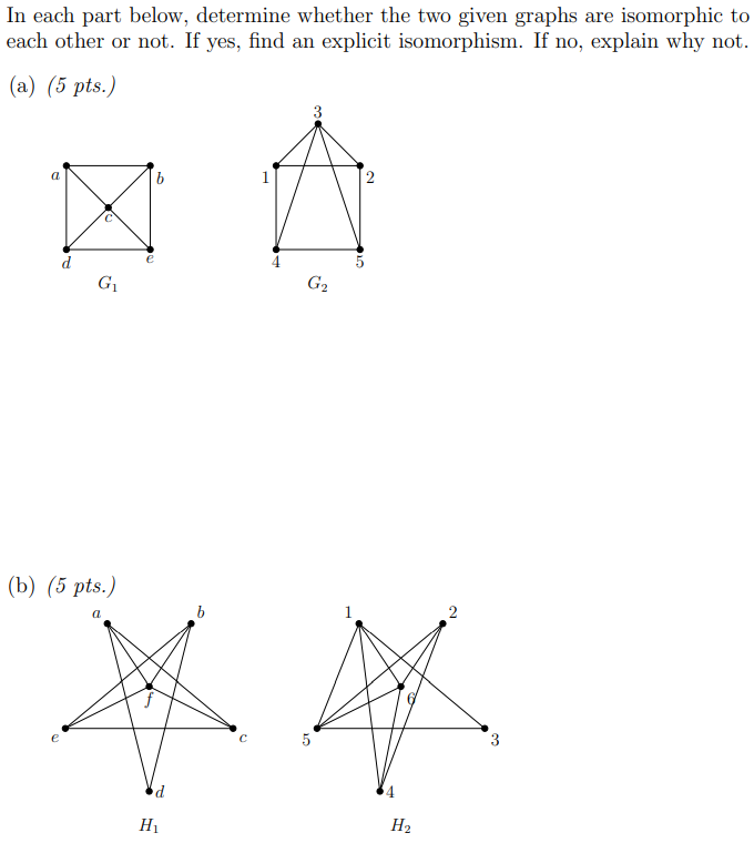Solved In each part below, determine whether the two given | Chegg.com