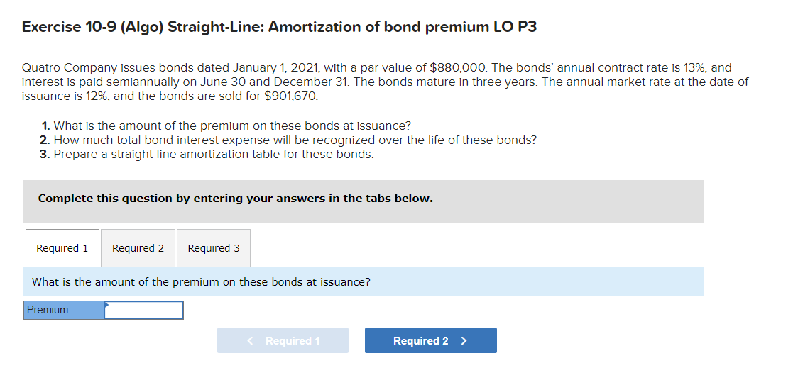 Solved Exercise 10-9 (Algo) Straight-Line: Amortization of | Chegg.com