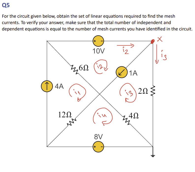 Solved For the circuit given below, obtain the set of linear | Chegg.com
