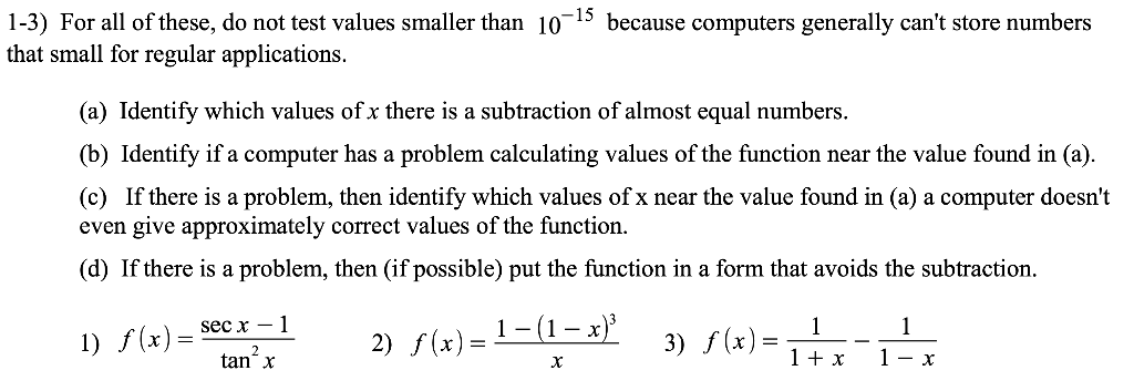 Solved 1-3) For all of these, do not test values smaller | Chegg.com
