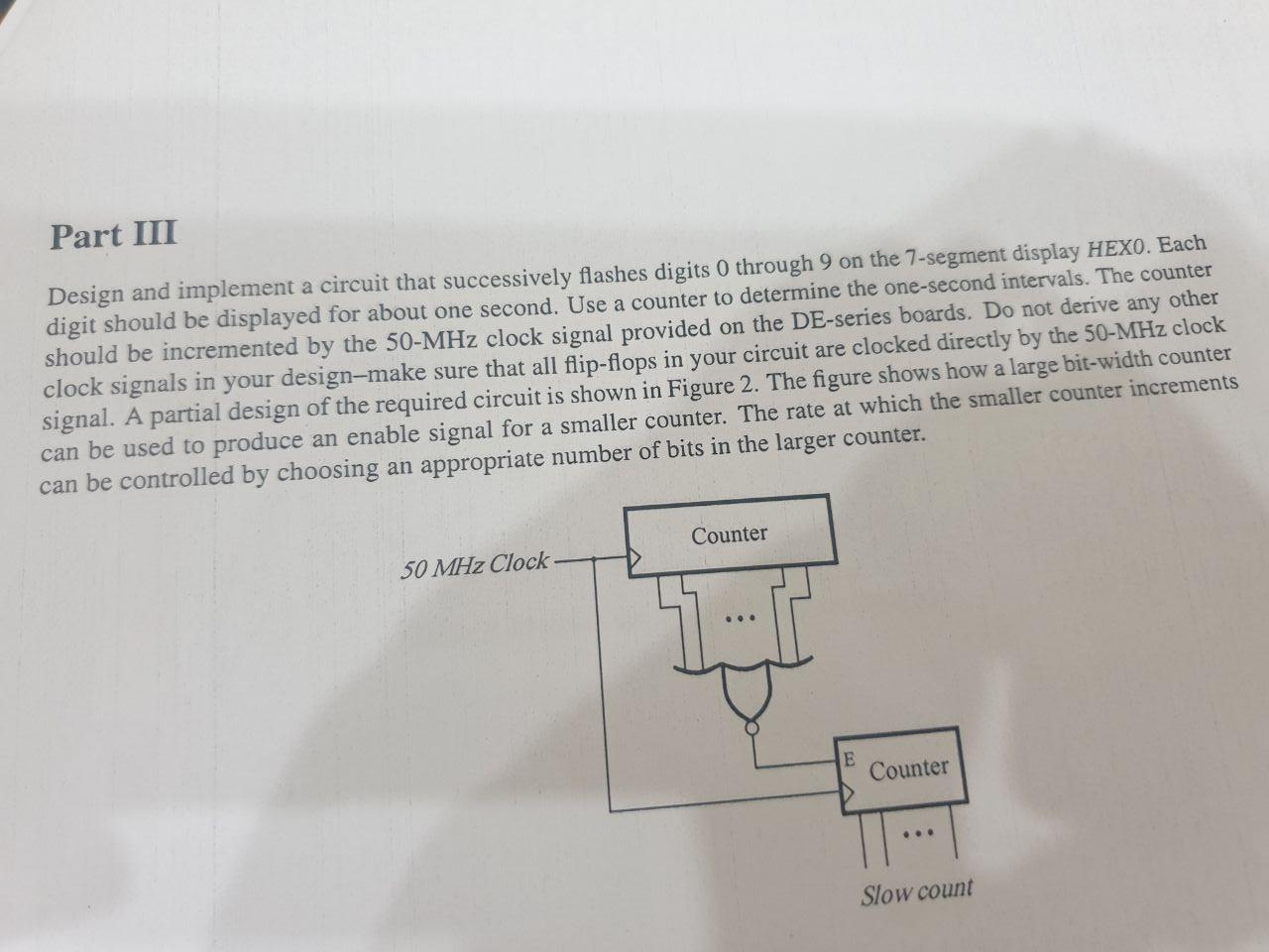 Solved Part III Design and implement a circuit that | Chegg.com