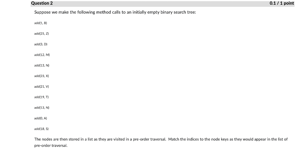 Solved Suppose we make the following method calls to an | Chegg.com