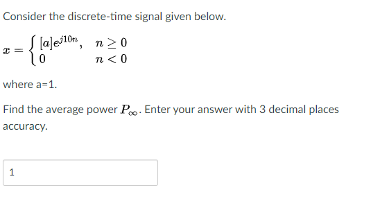 Solved Consider the discrete-time signal given below. | Chegg.com