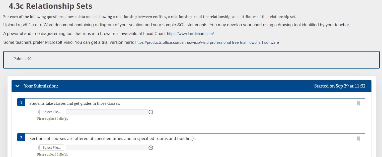 Solved 4.3c Relationship Sets For each of the following | Chegg.com