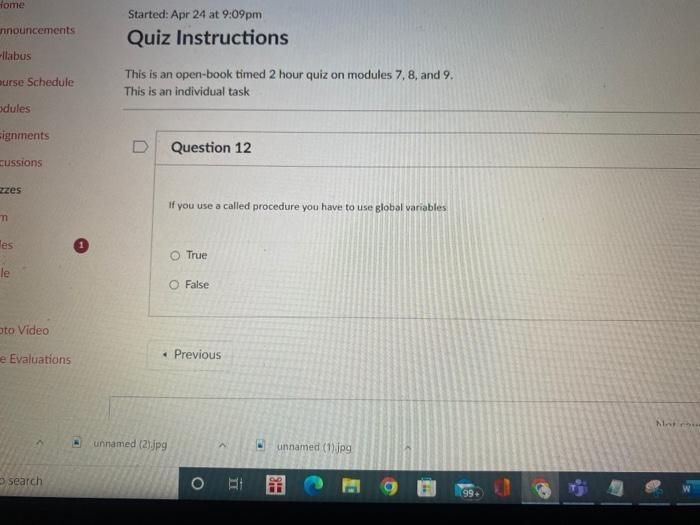 Solved Quiz Instructions This is an open-book timed 2 hour | Chegg.com