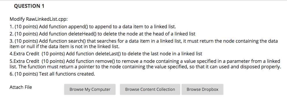 Solved C++ // LinkedList.cpp : Defines the entry point for | Chegg.com