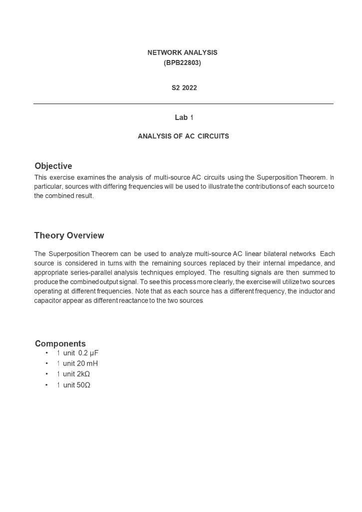 Solved Objective This Exercise Examines The Analysis Of