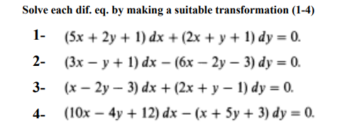 Solved Solve each dif. eq. by making a suitable | Chegg.com