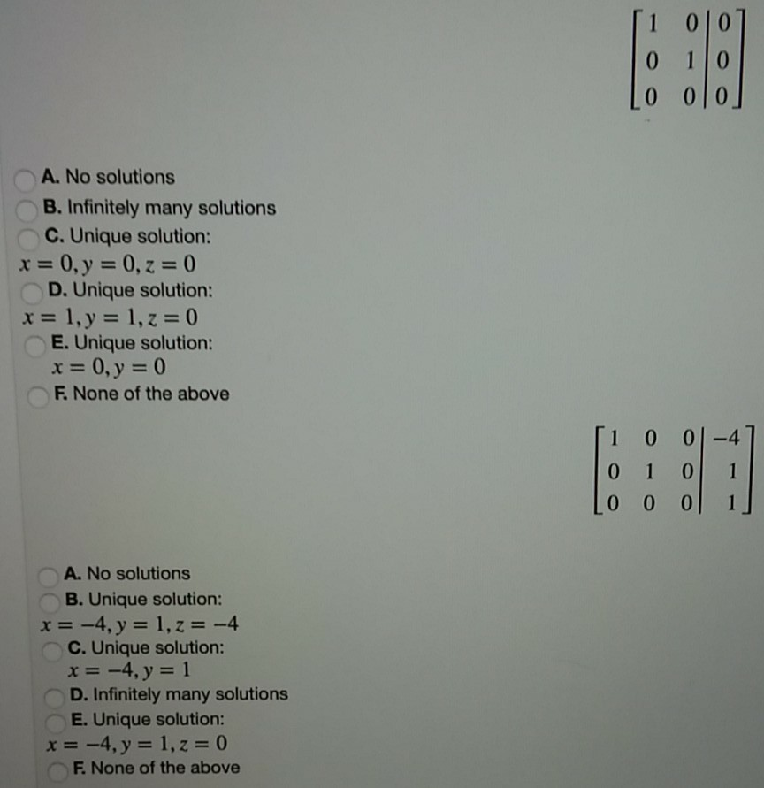 Solved (1 point) The reduced row echelon form of a system of | Chegg.com