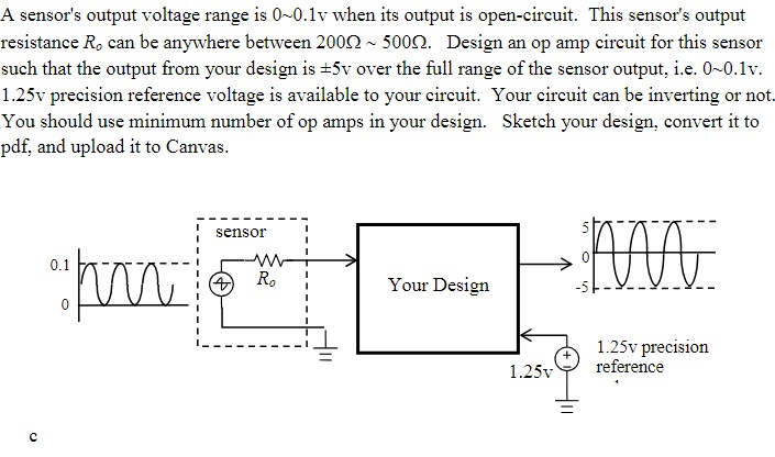 Solved A sensor's ﻿output voltage range is 0∼0.1v ﻿when its | Chegg.com