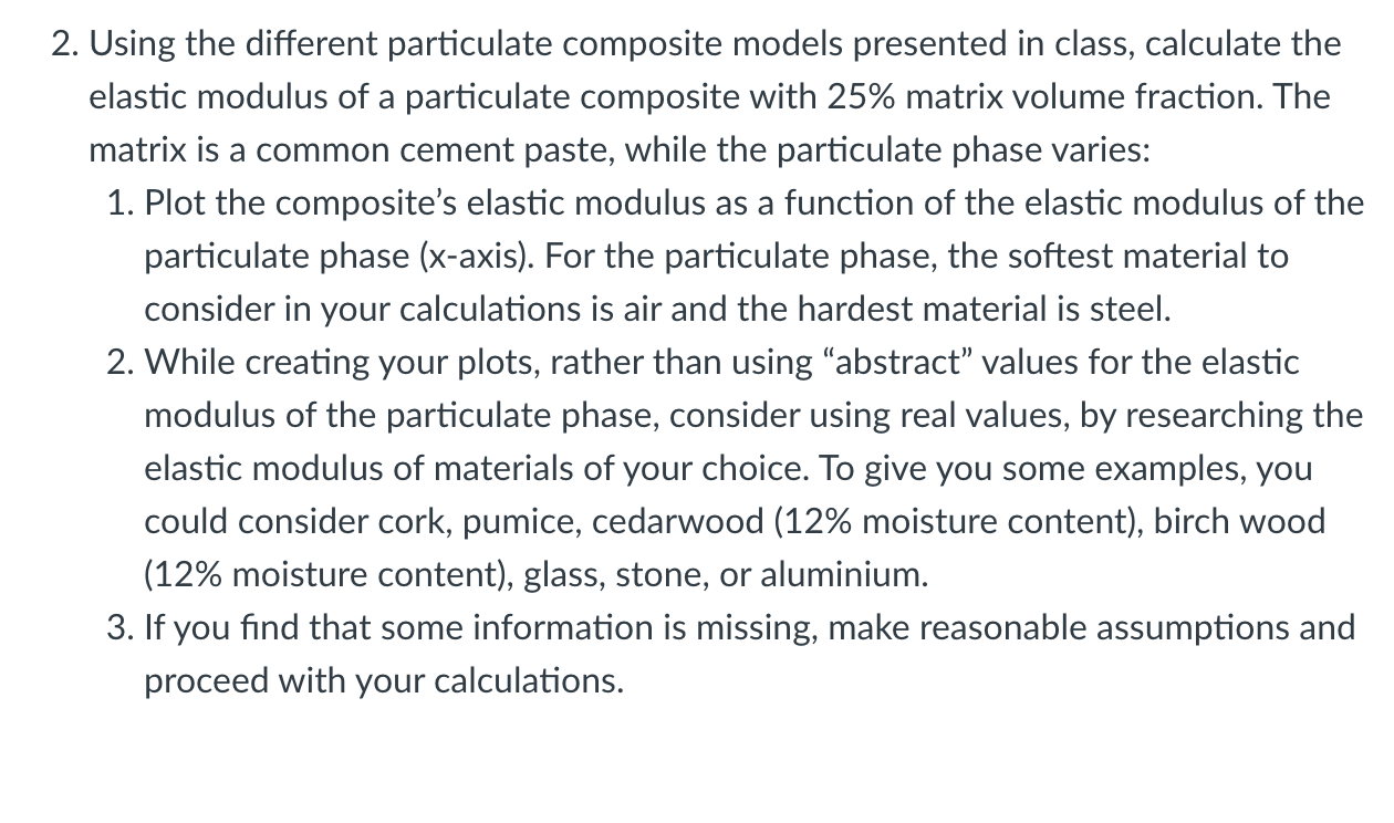 2 Using The Different Particulate Composite Models