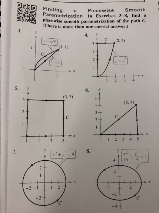 Solved ER回Finding Piecewise Smooth Parametrization In | Chegg.com