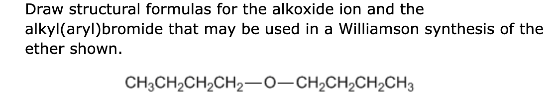 Solved Draw structural formulas for the alkoxide ion and the | Chegg.com