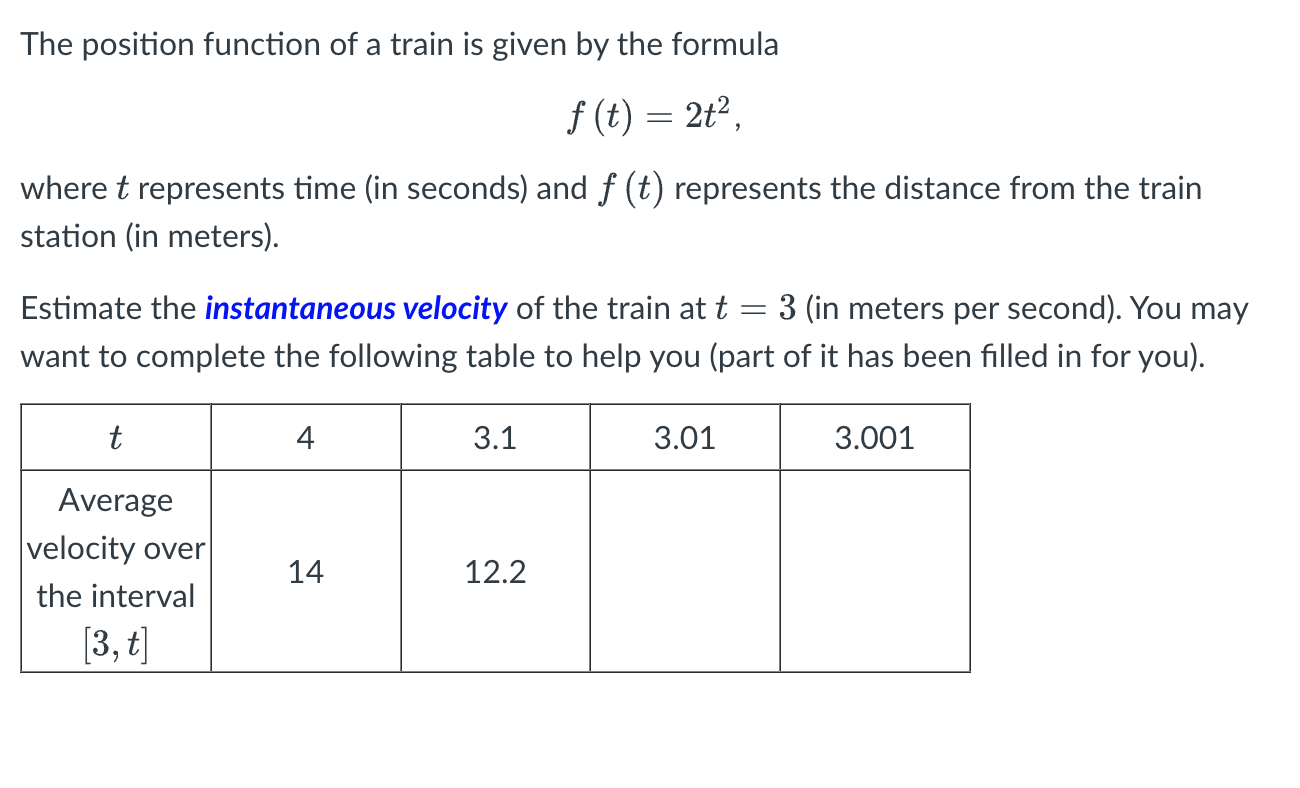 Solved The position function of a train is given by the | Chegg.com