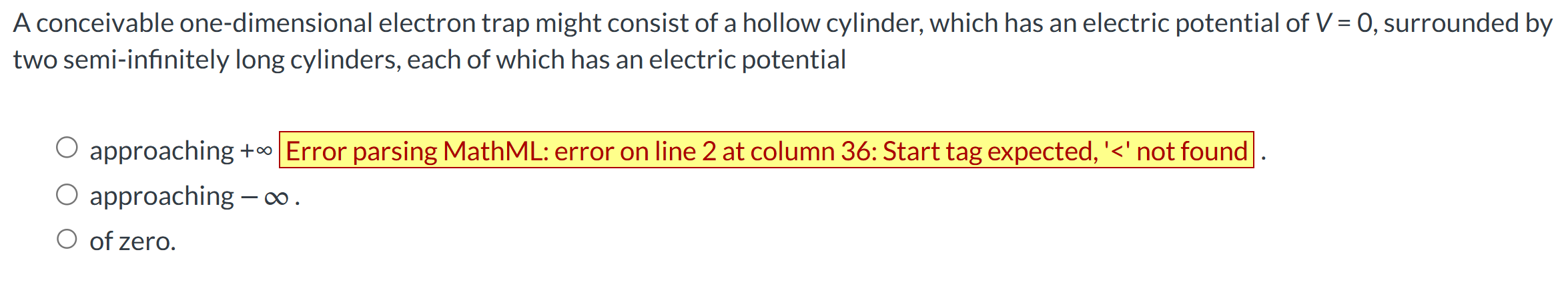 A conceivable one-dimensional electron trap might | Chegg.com