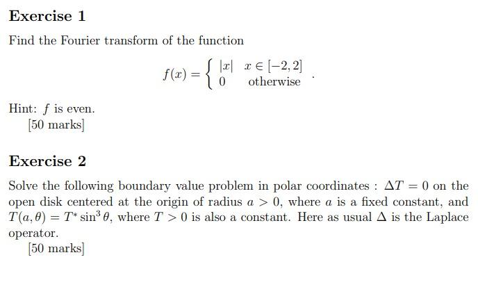 Solved Find the Fourier transform of the function | Chegg.com