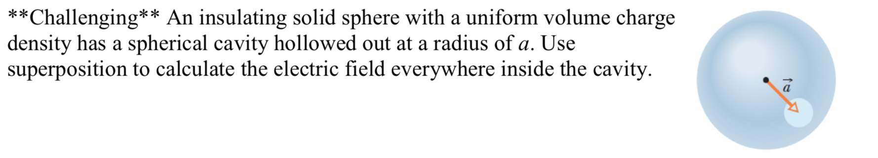Solved **Challenging** An insulating solid sphere with a | Chegg.com