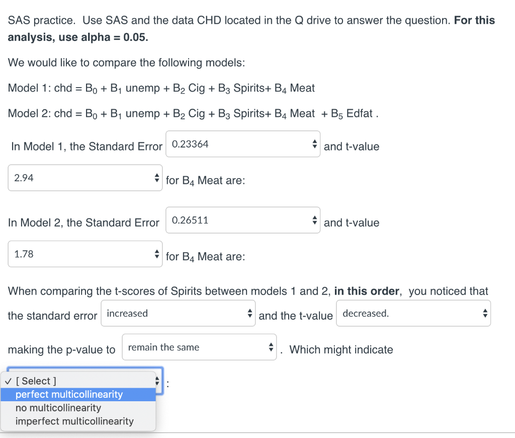 Solved SAS practice. Use SAS and the data CHD located in the | Chegg.com
