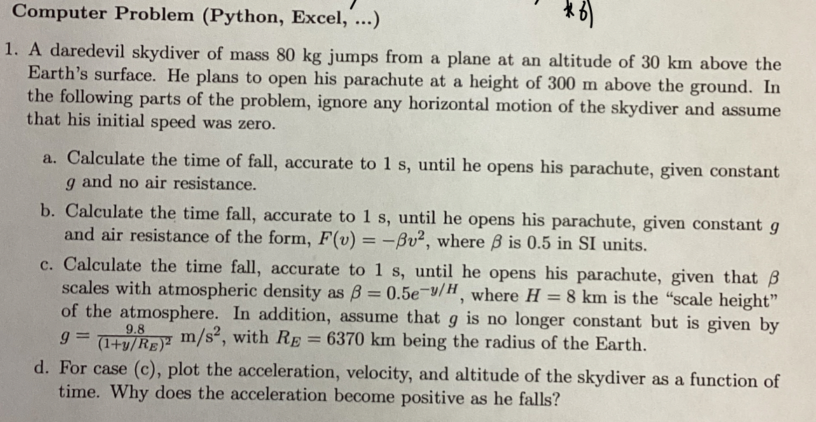 Solved Computer Problem (Python, Excel, ....) *6) 1. A | Chegg.com