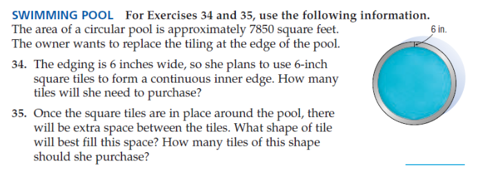 Solved SWIMMING POOL For Exercises 34 and 35, use the | Chegg.com