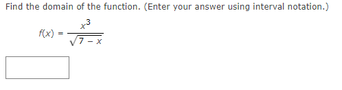 Solved Find the domain of the function. (Enter your answer | Chegg.com