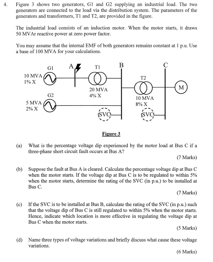 Figure 3 shows two generators, G1 and G2 supplying an | Chegg.com