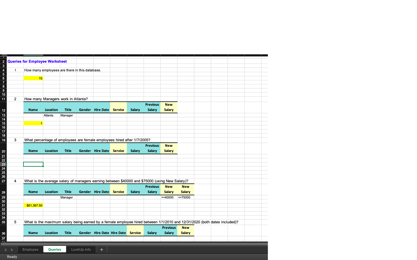 See the Handout provided to you with the database | Chegg.com