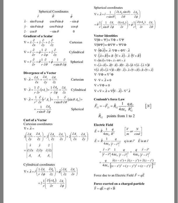 Solved I promise to rate your work. Below is a formula sheet | Chegg.com
