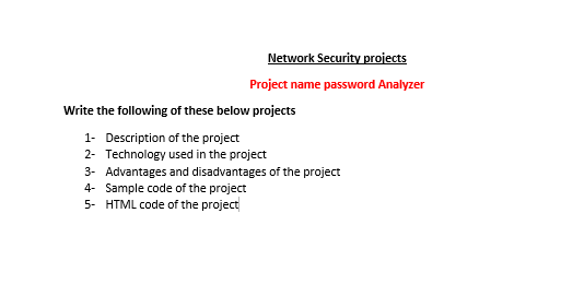 Solved Network Security projects Project name password | Chegg.com