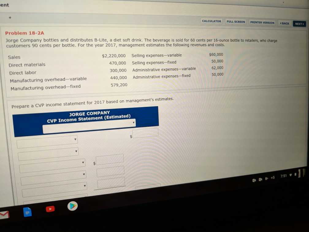 Solved ent CALCULATOR FULL SCREEN PRINTER VERSION BACK NEXT | Chegg.com