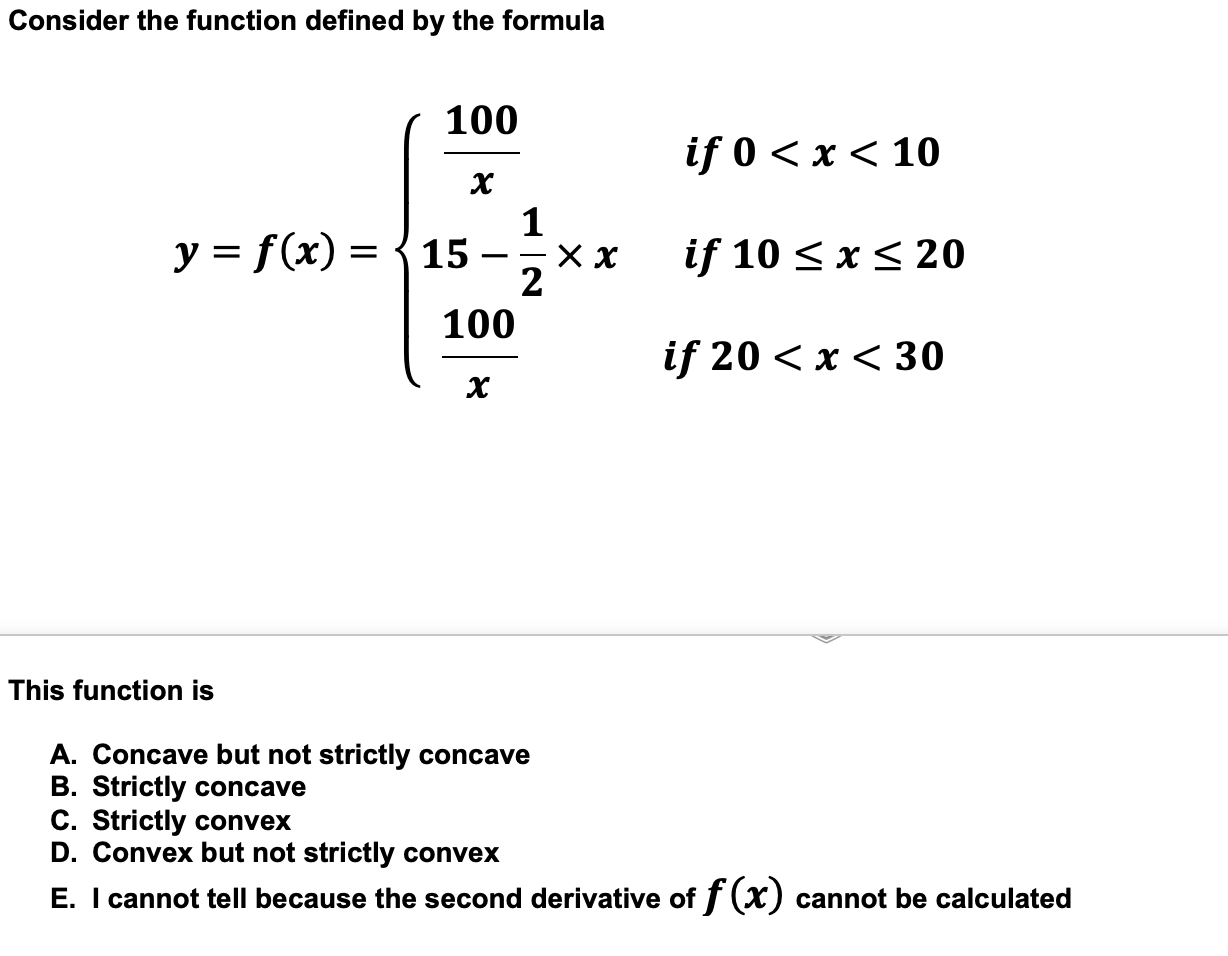 Solved Consider the function defined by the formula 100 if 0 | Chegg.com