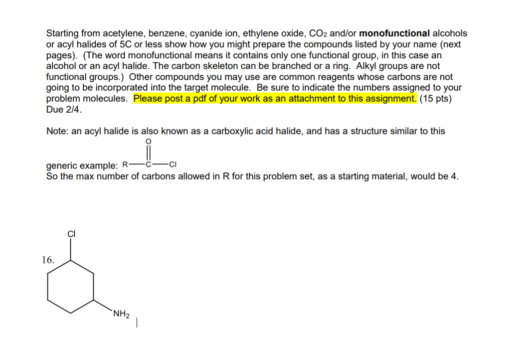 Solved Starting from acetylene, benzene, cyanide ion, | Chegg.com