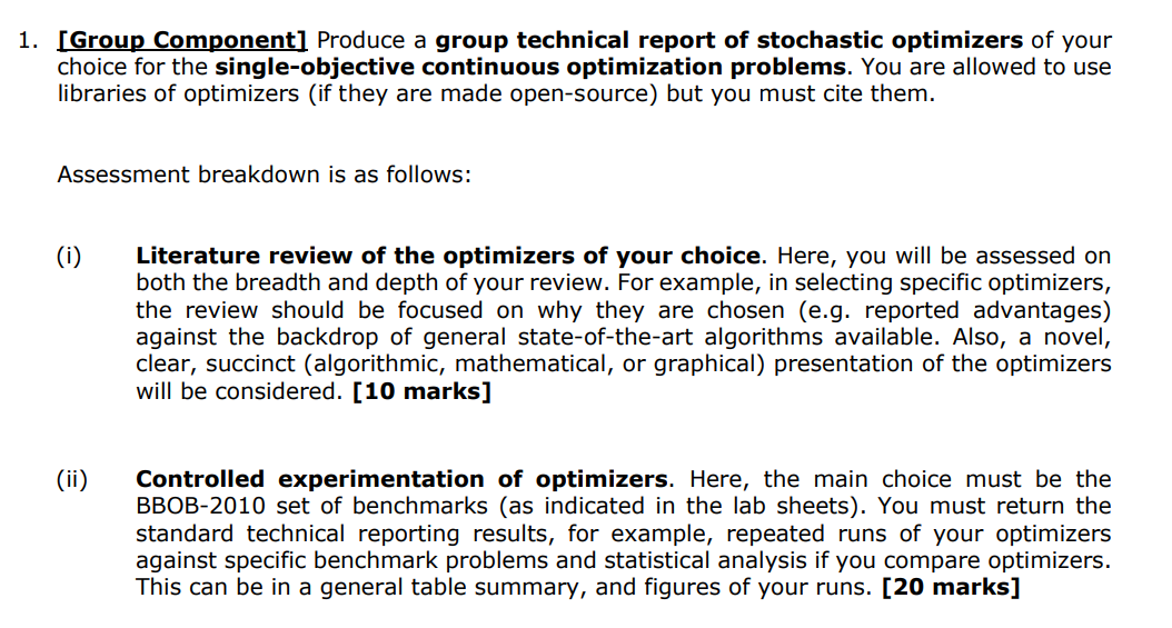 1. [Group Component] Produce a group technical report | Chegg.com