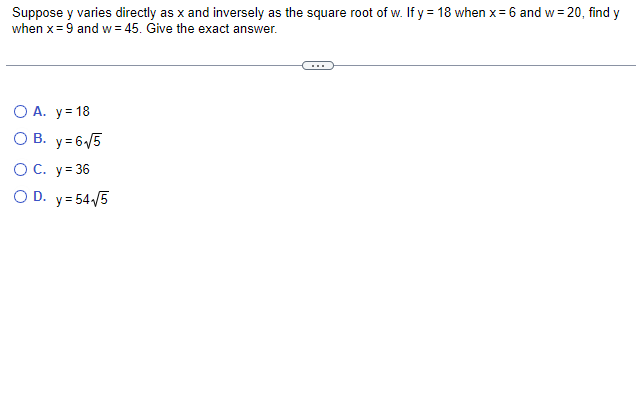 Solved Suppose y varies directly as x and inversely as the | Chegg.com
