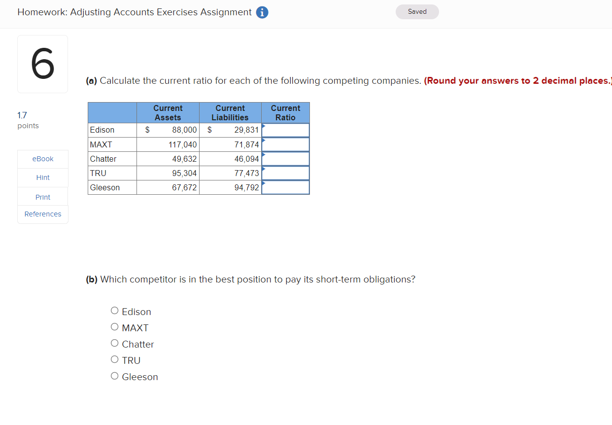 Solved Homework: Adjusting Accounts Exercises Assignment (a) | Chegg.com