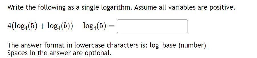 Solved Write the following as a single logarithm. Assume all | Chegg.com