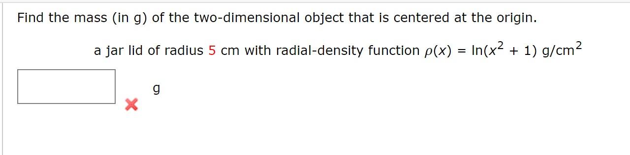 Solved Find the mass (in g) of the two-dimensional object | Chegg.com