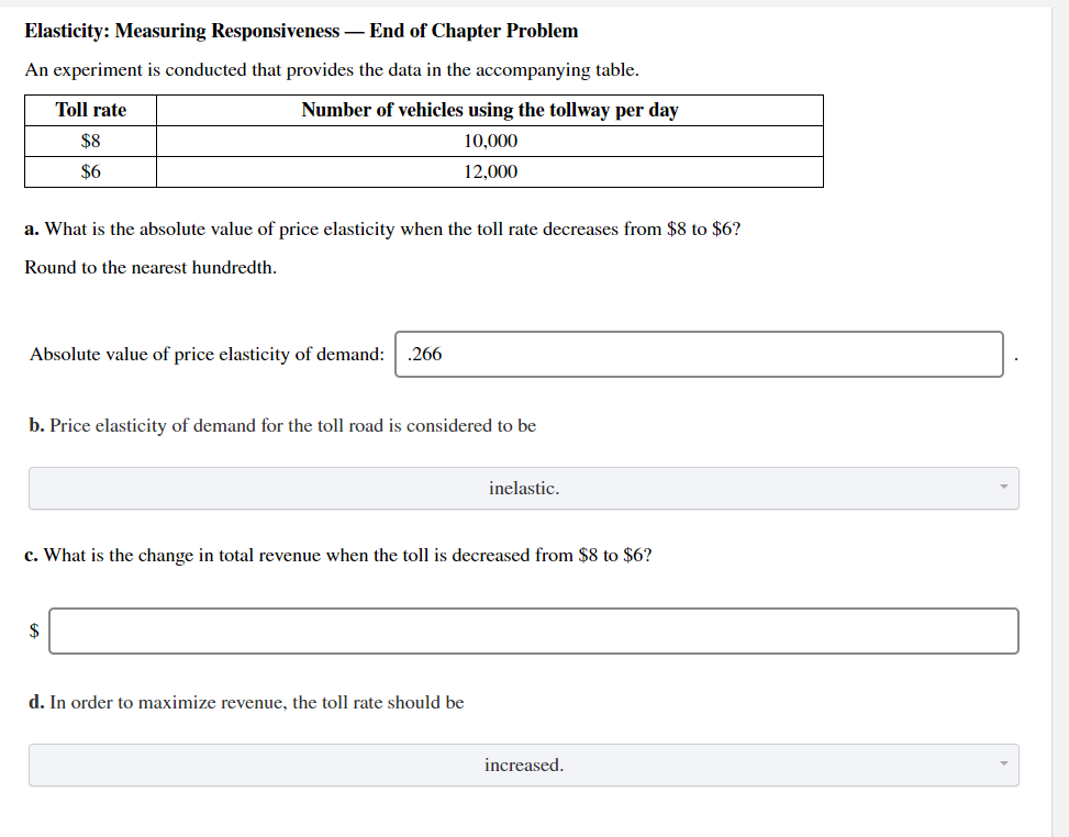 Solved Elasticity: Measuring Responsiveness - End of Chapter | Chegg.com