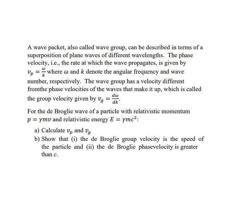 Solved do A wave packet, also called wave group, can be | Chegg.com