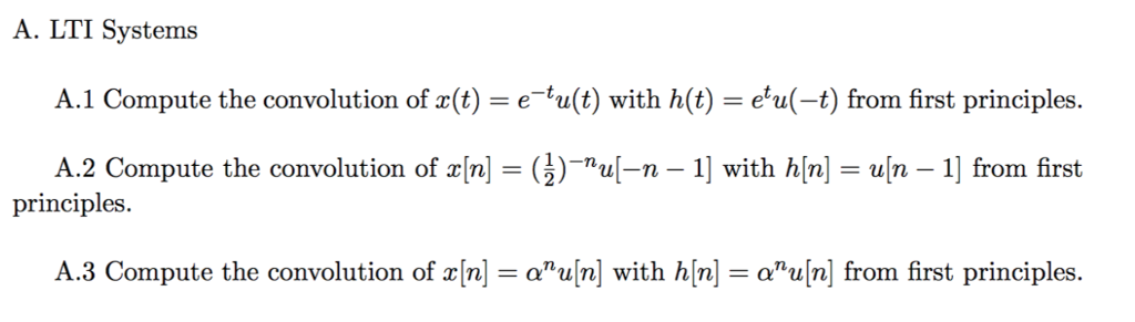 Solved A. LTI Systems A.1 Compute the convolution of r(t)ut) | Chegg.com