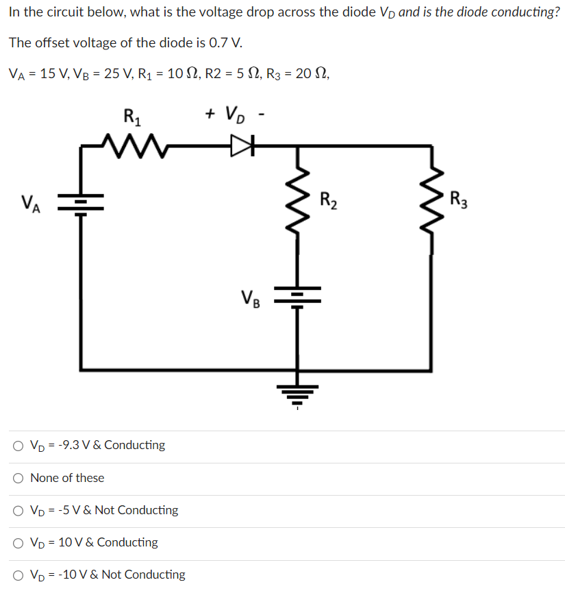 Solved In the circuit below, what is the voltage drop across | Chegg.com